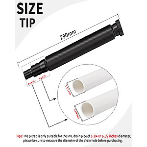 Upgraded 2 in 1 Bathroom Sink Drain Kit with Flexible P-Trap, Suitable for 1-1/4'' or 1-1/2'' PVC Drain Pipe, Pop Up Drain with Anti-clogging Sink Stopper, Ten Minutes Easily Installation