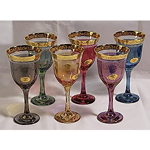 Lorenzo Import - Corona Wine Goblets (Set of 6), Multicolor