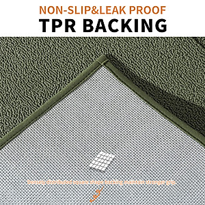 BEQHAUSE-Kitchen-Rugs-Non Slip-Kitchen-Mats-for-Floor Machine Washable Kitchen Rugs 2 Pieces Kitchen Carpet Runner with TPR Backing,Green,20x30inch/20x48inch