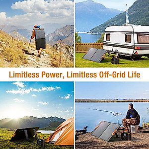 GRECELL 100W Portable Solar Panel for Power Station Generator, 20V Foldable Solar Cell Solar Charger with MC-4 High-Efficiency Battery Charger for Outdoor Camping Van RV Trip
