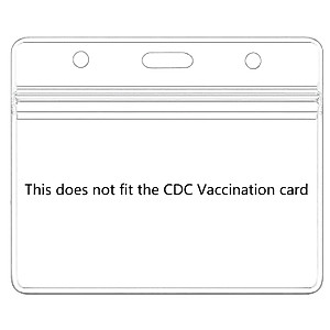 KINGSUM Horizontal Badge Holders Sealable Waterproof Clear Plastic Name Tag ID Card Holder (6Pcs)