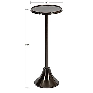 Kate and Laurel Sanzo Metal Side Table, 9x9x23, Pewter
