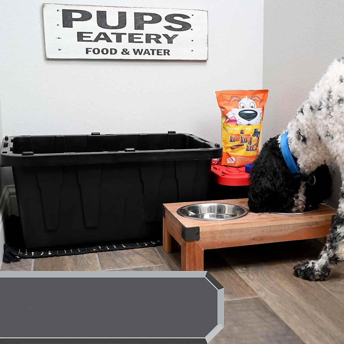 Tough - 17 Gallon Snap Lid Plastic Storage Tote, Black Base/Red Lid, Set of 4