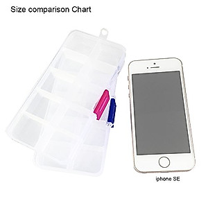 2 pcs Adjustable Clear Plastic Jewelry Craft Beads fishing hook Small Accessories Multipurpose Organizer visually adjustable clearly storage box (10 Adjustable Clearly Storage Box)