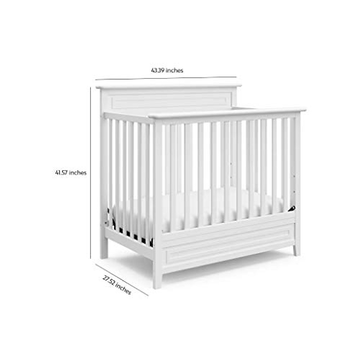 Storkcraft Petal 4-in-1 Convertible Mini Crib (White) – GREENGUARD Gold Certified, Converts to Daybed and Twin-Size Bed, Includes Bonus 2.75-inch Mini Crib Mattress, Mini Crib with Mattress Included