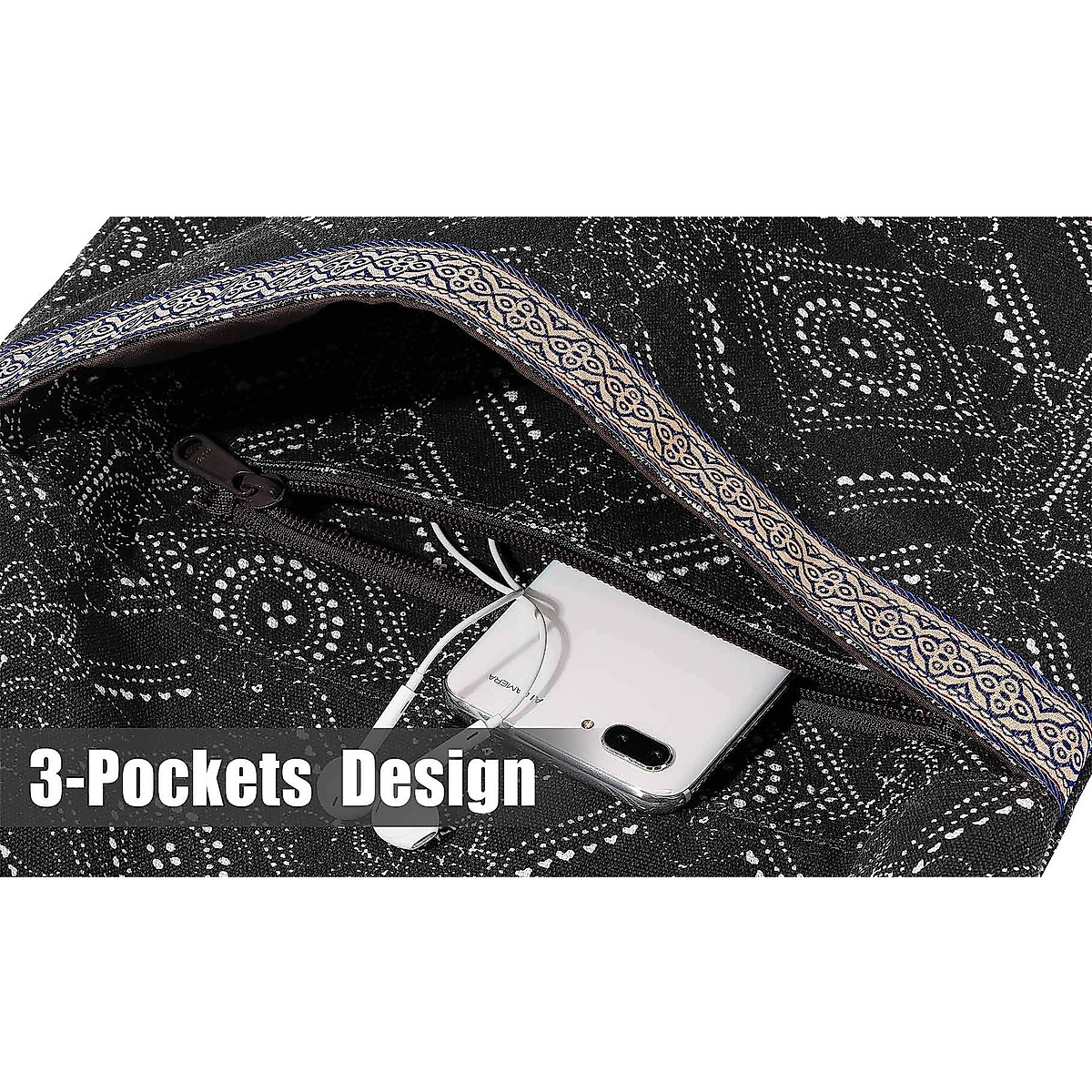 IUGA Yoga Mat Bag with Large Size Pocket & Inner Zipper Pocket, Yoga Carrier Bag Fit Most Yoga Mat Size