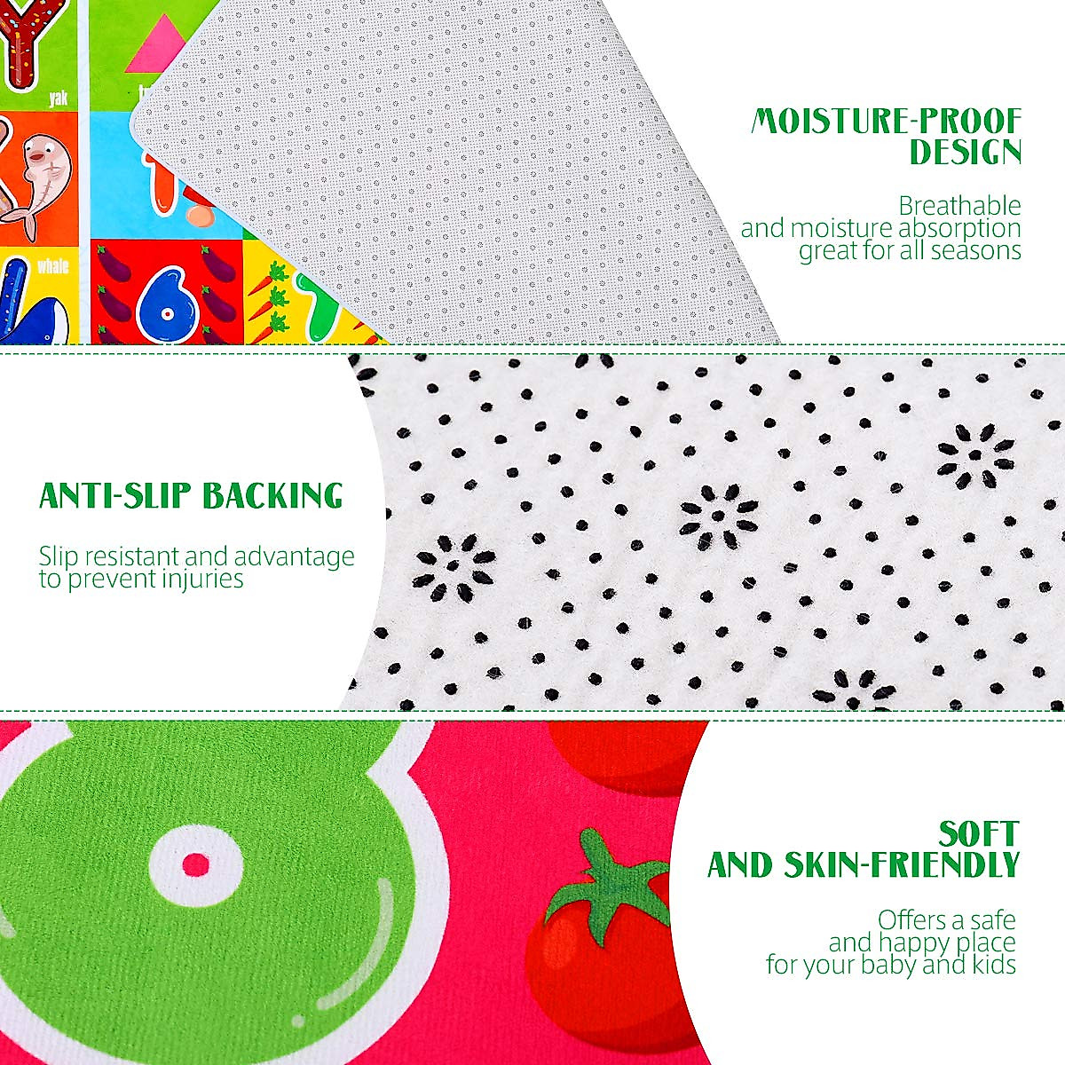 Kids Educational Rug Playtime Collection ABC, Numbers and Shapes Learning Carpet Kids Play Rug Mat Playmat for Playroom Bedroom, 55.1 x 43.3 inch