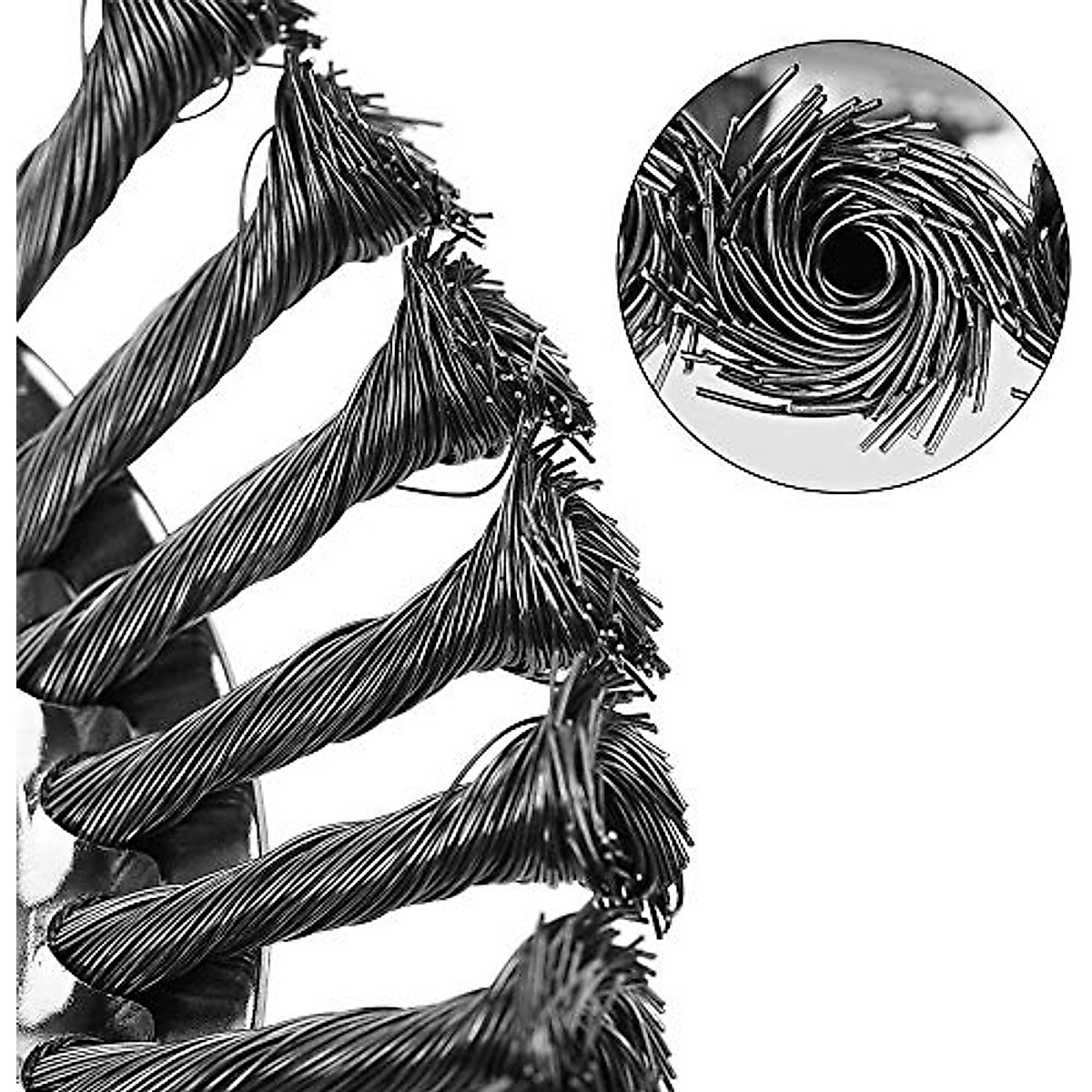 BGTOOL 6 inch Rotary Weed Brush Joint Twist Knot Steel Wire Wheel Brush Disc Trimmer Head 25.4mm x 150mm Universal fit Straight Shaft Trimmer for Sthil Honda etc