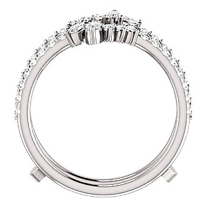 Marquise & Round Cut White Diamond 925 Sterling Silver 14K White Gold Over Diamond Wedding Enhancer Ring for Women's