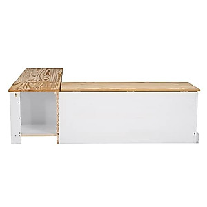 Linon Natural and White 2 Tone Backless Corner Breakfast, Table is NOT Included Harris Nook