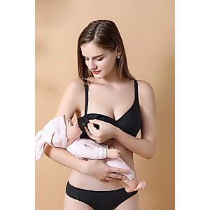 Mombucks Smooth Nursing Bras for Breastfeeding,Seamless Ultra Comfort Maternity Bra,Natural Shape, Pregnancy Sleep Bralette with Extra Bra Extender,Adjustable Breast Pump Bra