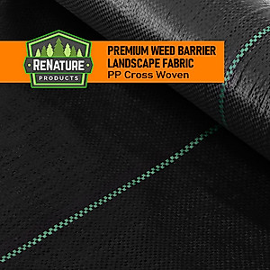 LAVEVE 4FT x 100FT Weed Barrier Landscape Fabric, 3.2oz Premium Heavy-Duty Gardening Weed Control Mat, Ground Cover for Gardening, Farming with 30 U-Shaped Securing Pegs（2 Pack 4x50FT）