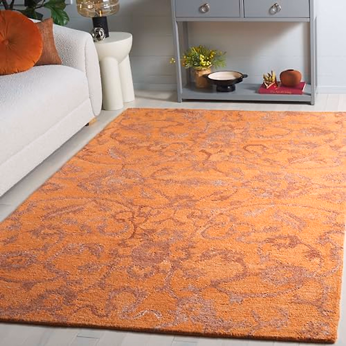 SAFAVIEH Anatolia Collection Area Rug - 5' x 8', Rust, Handmade, Ideal for The Living Room, Bedroom, Dining Room (AN401P-5)