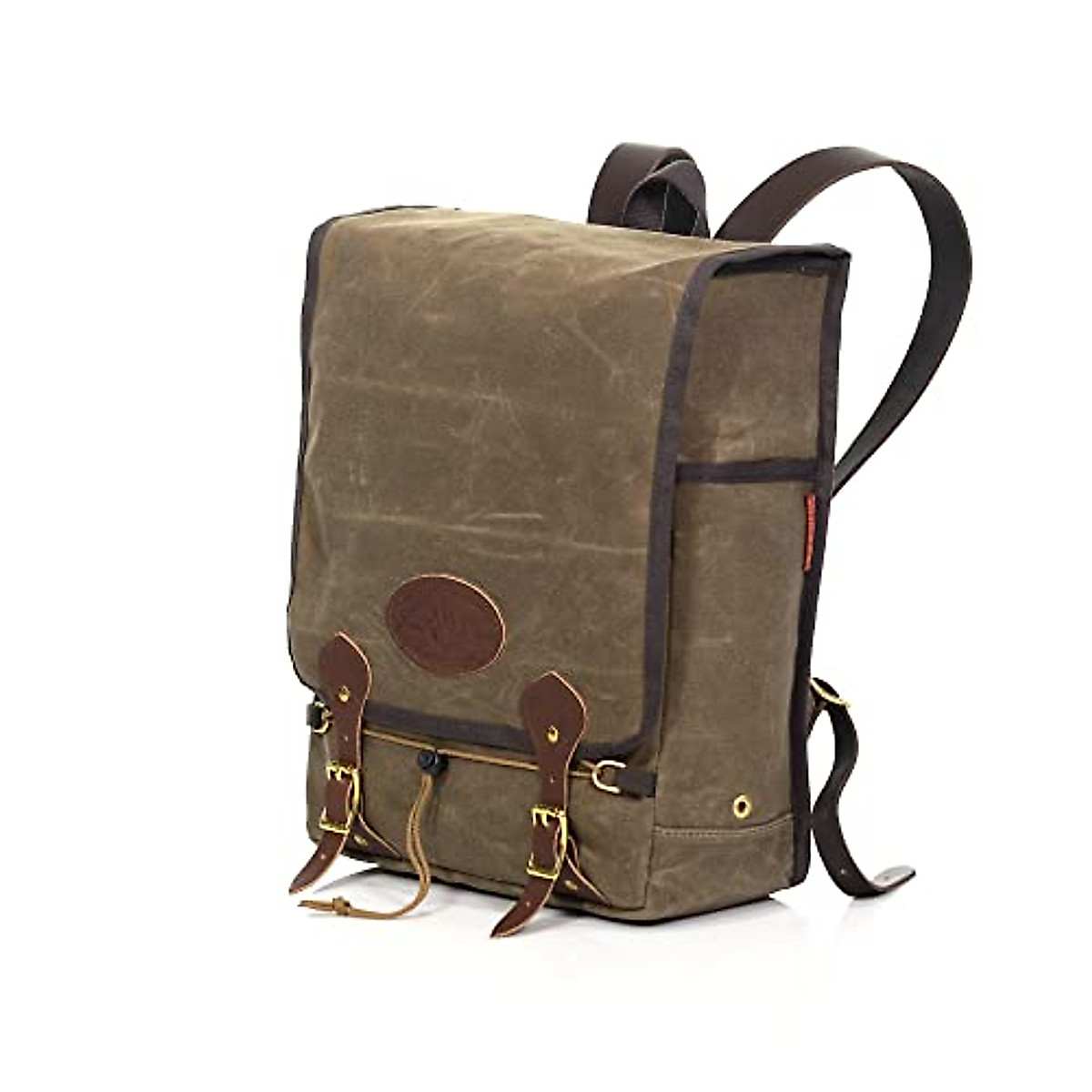 Frost River Mesabi Range Daypack - Waxed Canvas and Leather Laptop Bag, Durable Day Hiking Backpack, 16.7 Liter, Field Tan