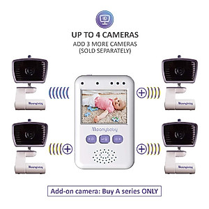 Moonybaby Travel Portable Baby Monitor with Video and Audio, Model: Value 100, No WiFi, 2-Way Audio, 12 Hours Long Battery Life, 960ft Long Range, Auto Night Vision, VOX