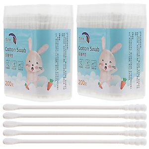 400PCS Cotton Swabs, Cotton Buds Swabs Cleaner Double Round Cotton Tip Cleaning Swabs with Paper Stick for Cleaning Ear Nose nose swabs Makeup chidren ear nose cotton sticks