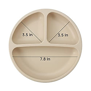 PandaEar 2 Pack Toddler Plates Silicone Suction Plates for Baby Kids| Divided Unbreakable Baby Feeding Plate, Non-Slip, Non-Toxic, BPA Free, Dishwasher and Microwave Safe