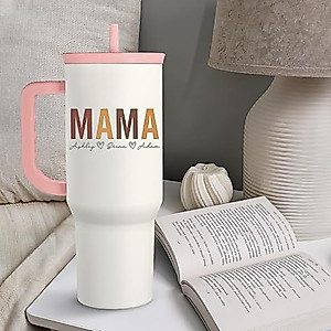 Personalized Custom Mama Tumbler 40oz With Kid's Name, Mother's Day Gift, Inspirational Mama Mug, Gifts For Moms, Mother's Day Tumbler, New Moms Gifts, Birthday,Christmas, Gift Ready