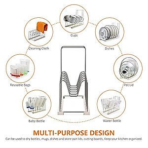 Peekia Reusable Bag Drying Rack,Silicone Bag Drying Rack,Gallon Bag Drying Rack,Drying Rack for Cups,Bottles,Pan Lid&Cutting Board Organizer