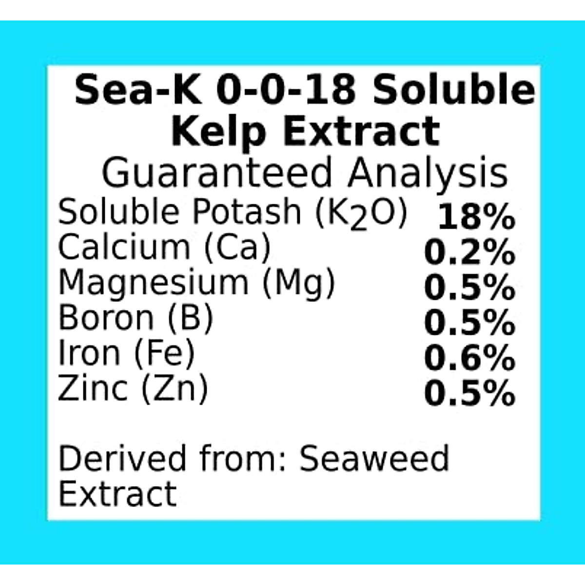 Organic Sea-K for Plants Seaweed and Kelp Fertilizer Supplement Concentrated Extract Powder Nutrient