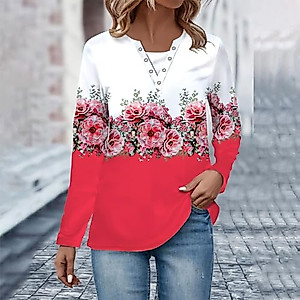 Costumes for Women Women's tunics Clothes for teen girls Fall clothes for women Workout Long Sleeve Tops for Women Women's Hoodies Women Sweaters for Fall and Winter（3-Red,Medium）