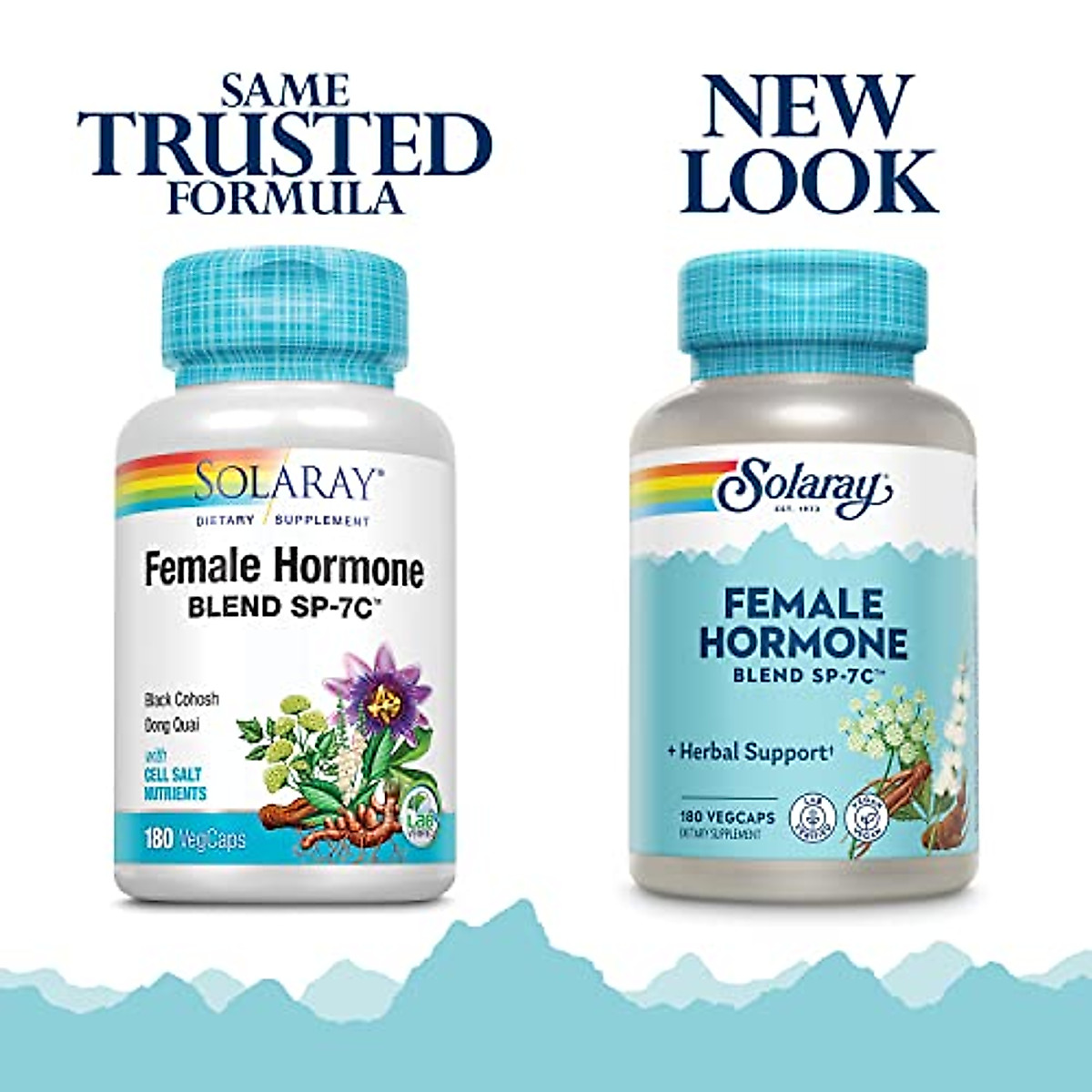 SOLARAY Female Hormone Blend SP-7C | Herbal Blend Includes Black Cohosh, Dong Quai, Passion Flower, Saw Palmetto, Wild Yam & More | 180 VegCaps