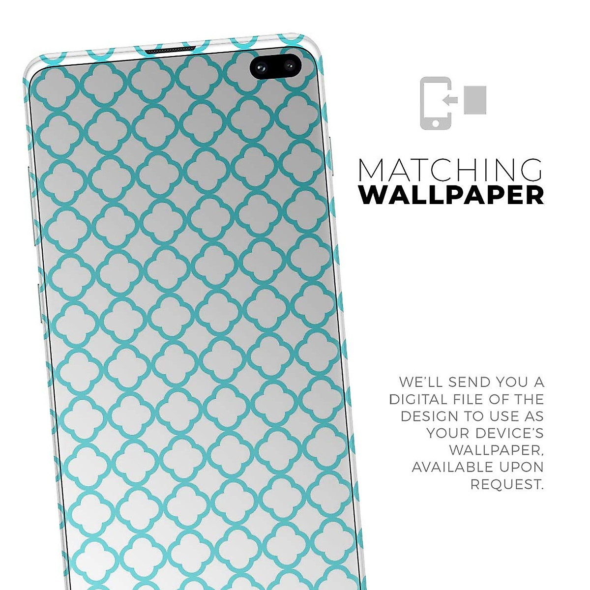 DesignSkinz Moracan Teal on White Protective Vinyl Decal Wrap Skin Cover Compatible with The Samsung Galaxy S20 (Screen Trim & Back Glass Skin)