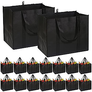 Set of 16 Reusable Grocery Bags Extra Large Super Strong Heavy Duty Shopping Tote Bags with Reinforced Handles