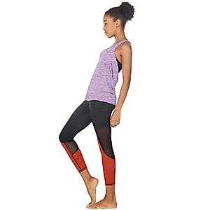 icyzone Yoga Tops Workouts Clothes Activewear Built in Bra Tank Tops for Women (S, Lavender)