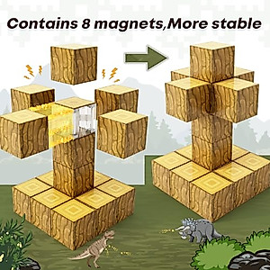 Magnetic Blocks-Build Mine Magnet World Wood Edition, Magnetic Toys for Boys & Girls Age 3-4 4-5 6-8, STEM Montessori Sensory Toys for Toddlers Gifts for 3+ Years Old Girls Boys