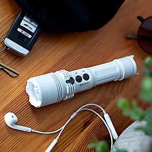 GUARD DOG SECURITY LightSafer Stun Gun with LED Flashlight - Police Strength Stun Gun with Concealed Prong Technology - Rechargeable with Charging Indicator (White)