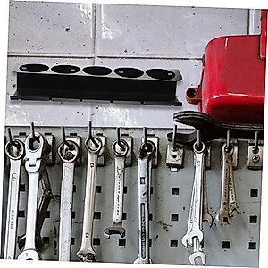 Parliky 1 Set Home Storage Rack Tool Wall Mounted Storage Rack Workshop Storage Shelf Sundries Storage Shelf Electric Drill Holder Garage Storage Shelf Drill Shelf Metal Black