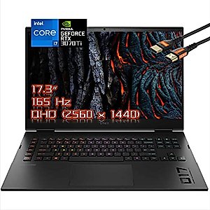 HP OMEN 17.3" QHD(2560 x 1440) 165Hz Gaming Laptop, 14 cores 12th Gen Intel i7-12700H, GeForce RTX 3070Ti (TGP 150W), RGB Backlit KB, B & O, Wi-Fi 6E, Thunderbolt 4, Win 11 (32GB DDR5 |1TB PCIe SSD)