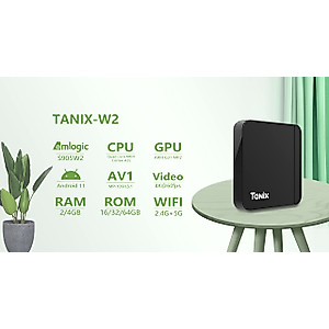 Android 11.0 TV Box,Tanix W2 Amlogic S905W2 Quad Core RAM 4GB ROM 32GB Dual WiFi 2.4G/5.8G BT4.2 4K 6K AV1 Home Smart Media Player Set top Box