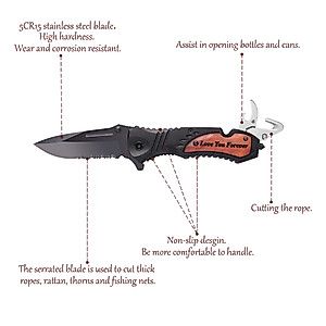 Anniversary Idea For Him - Personalized Engraved Pocket Knife With Box Custom Knives, Birthday Christmas Valentines Wedding Gifts For Men Husband Boyfriend Fiancé Groom (Various Designs)