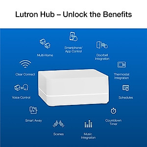 Lutron Caséta Deluxe Smart Dimmer Switch (2 Count) Kit with Caséta Smart Hub | Works with Alexa, Apple HomeKit, Ring, Google Assistant | P-BDG-PKG2W-A | White