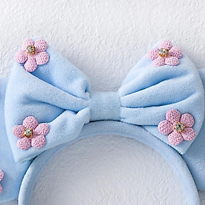 KARETT Sky Blue Hairband Mouse Ears for Women Girls, One Size Fits All for Disney Fans, Hair Styling