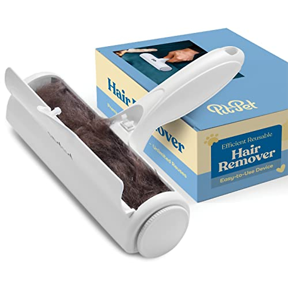 Reusable Pet Hair Remover – Easy To Use Dog Hair Remover - Lint Rollers for Pet Hair With Large Storage Chamber - Pet Remover Tool For Dog & Cat Hair from Couch, Clothes, Furniture, Carpet, Car Seats.