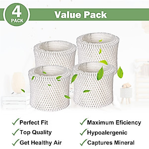 Humidifier Filter A Compatible with Honeywell Humidifier HCM-350 Series, Honeywell Cool Mist Humidifier, HCM710, HEV312W, Filter HAC-504, 4-Pack
