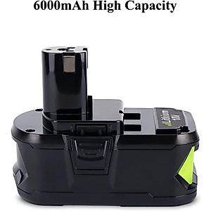 LALAFO 18V 6.0Ah P108 Battery Replacement for Ryobi ONE Plus 18Volt Lithium-Ion Batteries P102 P103 P104 P105 P107 P108 P109 Compatible with Ryobi One+ Battery Cordless Power Tools