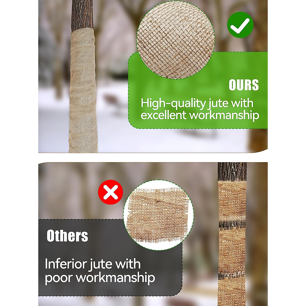 ANPHSIN 30ftx40in Natrual Burlap Plant Covers Freeze Protection, Winter Frost Plant Blankets, Frost Cloth for Outdoor Bushes Trees Potted Plants Cold Weather