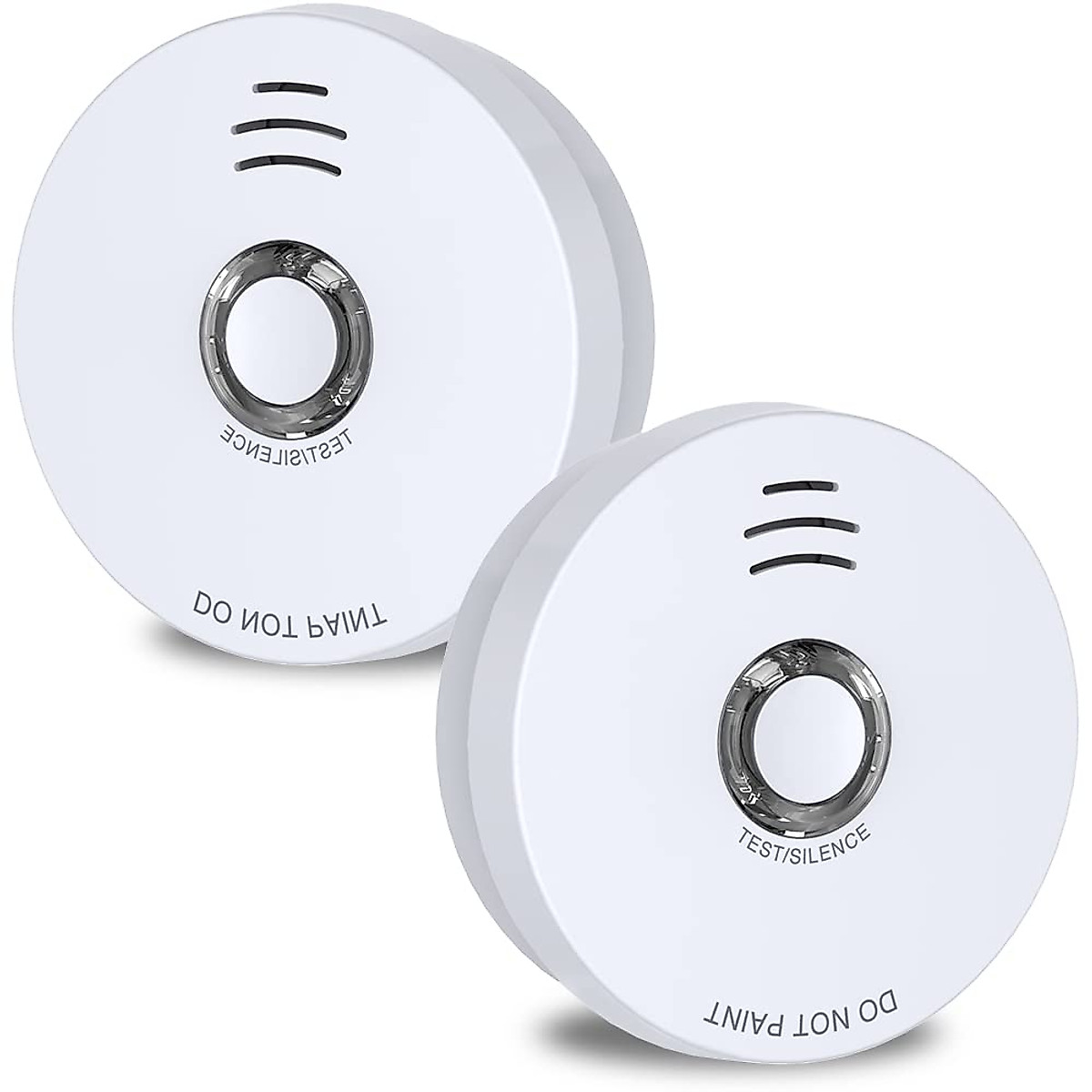 Andyssey Smoke Detector, 10 Year Battery Operated Smoke Alarm with LED Indicator, Photoelectric Fire Alarm Smoke Detector with Test & Silence Button for Home, 2 Packs
