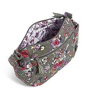 Vera Bradley Women's Cotton on the Go Crossbody Purse, Hope Blooms - Recycled Cotton, One Size