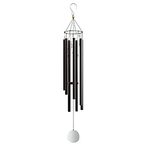 Wind Chimes for Outside and Inside – 44 inch – 528hz Solfeggio Healing Tones - Black
