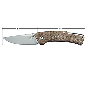 JIN D2 Folding Knife Mens Pocket Knife, EDC Knives with Liner Lock Ball Bearing Flipper Knife, Micarta Handle