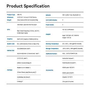 Beelink Mini PC, Mini S12 Pro Intel 12th Gen 4-Core N100(up to 3.4GHz), Mini Computer 16GB DDR4 RAM 500GB SSD, Desktop PC Dual HDMI 4K UHD/Gigabit Ethernet/WiFi6/BT5.2/W-11/HTPC/W-11 Pro