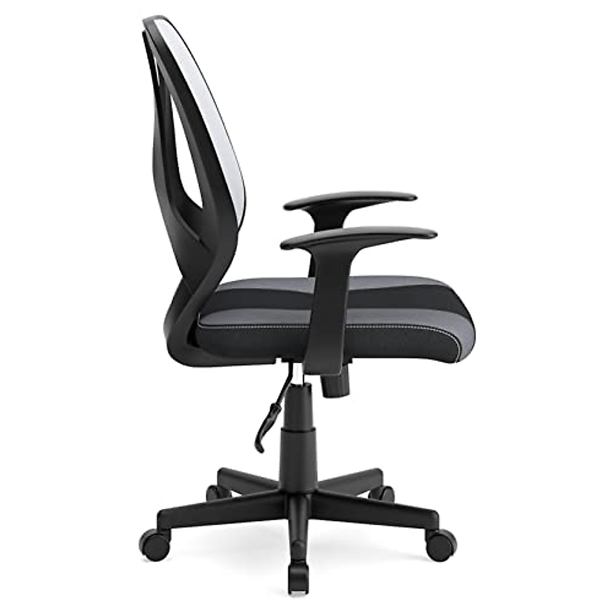 Signature Design by Ashley Beauenali Home Office Swivel Desk Chair, 25"W x 23"D x 40"H, Light Gray & Black