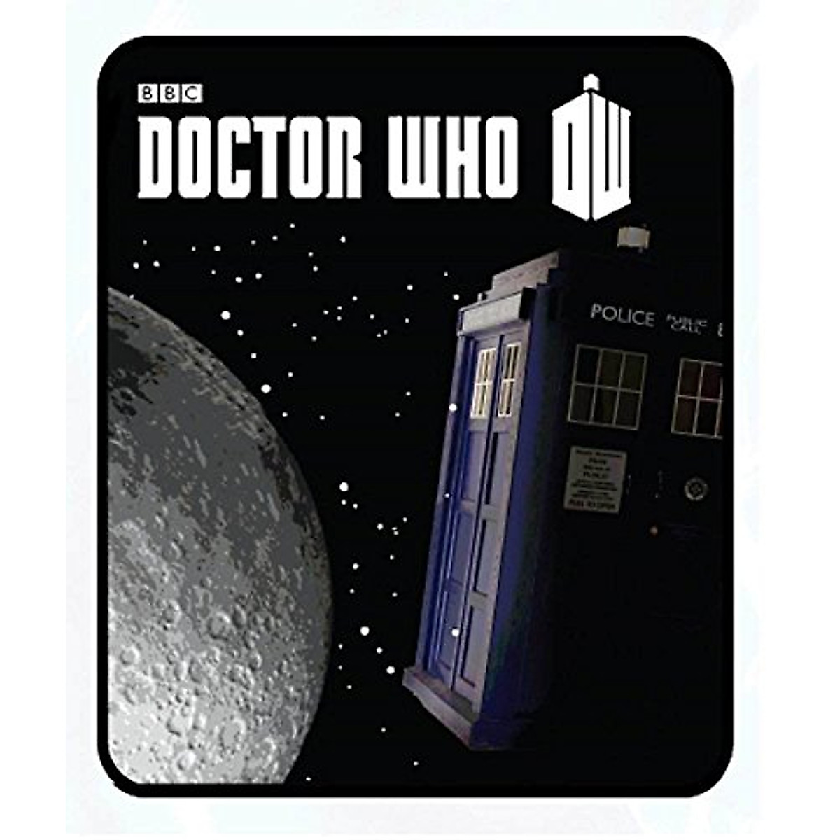 Doctor Who "Tardis Moon Comfy Fleece Blanket Throw 50x60