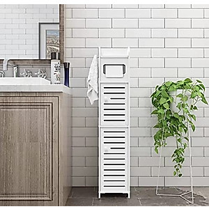DECOMIL - Small Bathroom Storage Cabinet, Bathroom Storage Organizer |Storage Shelf, Slim, Toilet Paper Organizer, Towel Storage,ONE Door Model