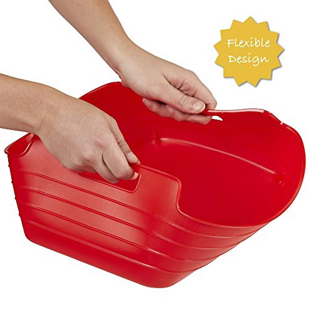 ECR4Kids Assorted Large Bendi-Bins with Handles, Stackable Plastic Storage Bins for Toys and More, Assorted Colors (6-Pack)